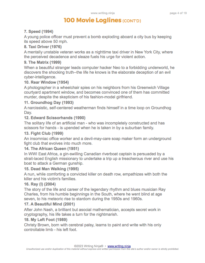 The Ultimate Guide To Writing A Logline With Tons Of Logline Examples And Video Tutorial