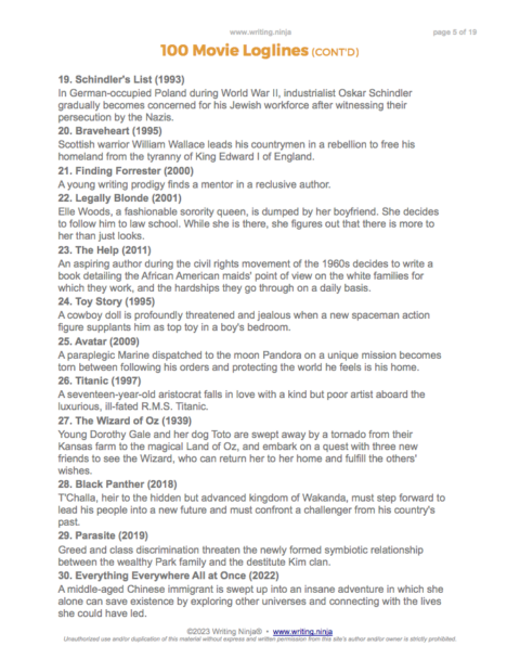 The Ultimate Guide To Writing A Logline With Tons Of Logline Examples And Video Tutorial